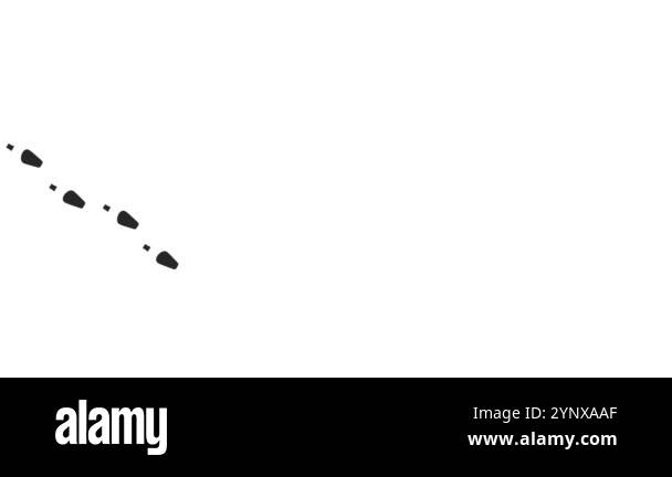 Human footprint animation. Leaving women`s shoes prints on the floor ...