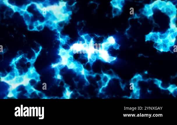 Blue abstract clusters merge and disintegrate in a smooth motion ...