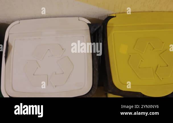 Recycling concept, green recycling, plastic bins. Recycling station ...