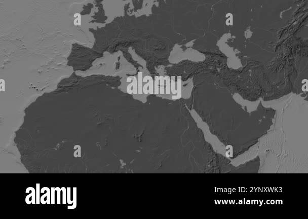 Mediterranean Sea - Eastern Basin region on the background of a bilevel ...
