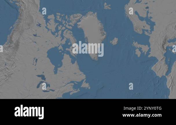Davis Strait. Location diagram on a blue and gray colored elevation map ...