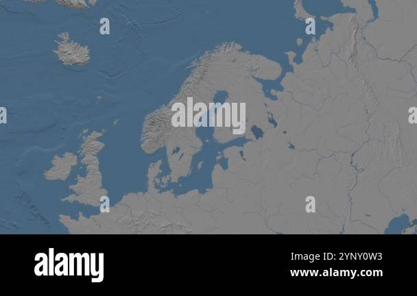 Gulf of Bothnia. Location diagram on a blue and gray colored elevation ...