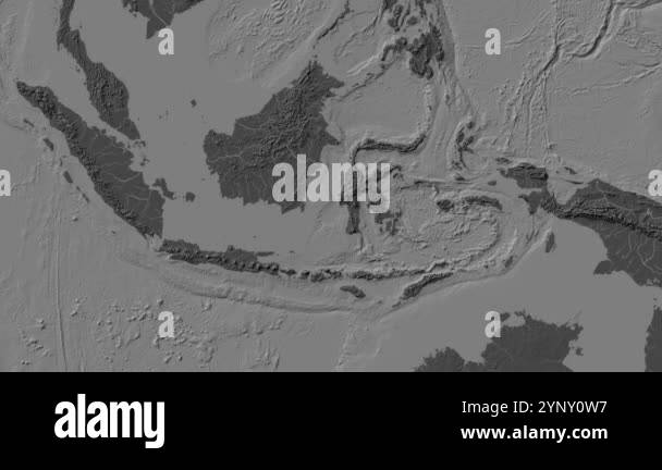 Makassar Strait. Location diagram on a bilevel elevation map in the ...
