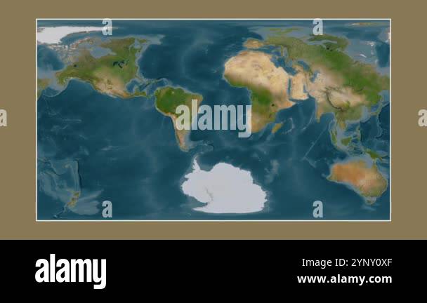 South Atlantic Ocean. Close-up on a satellite image map in the ...