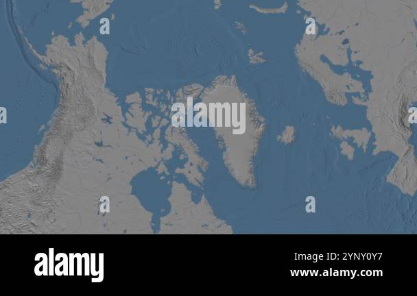 Baffin Bay. Location diagram on a blue and gray colored elevation map ...