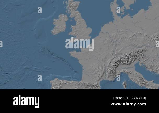 English Channel. Location diagram on a blue and gray colored elevation ...