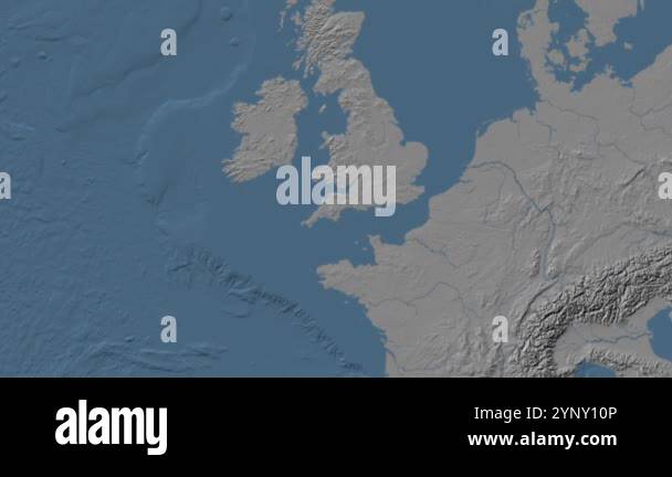 Bristol Channel. Location diagram on a blue and gray colored elevation ...