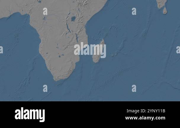 Mozambique Channel. Location diagram on a blue and gray colored elevation map in the Patterson ...