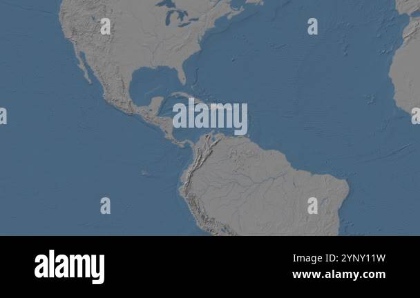 Caribbean Sea. Location diagram on a blue and gray colored elevation ...