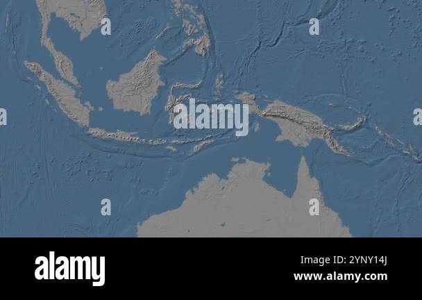 Banda Sea. Location diagram on a blue and gray colored elevation map in ...