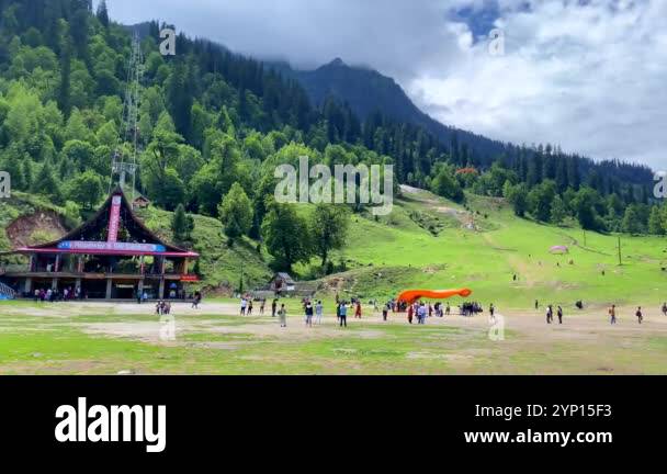 Solang Valley, Himachal Pradesh, India, 4 july 2022. Solang ropeway ...
