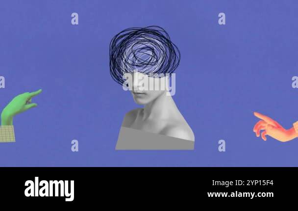 Human hands knitting brain. Growing psychological and emotional ...