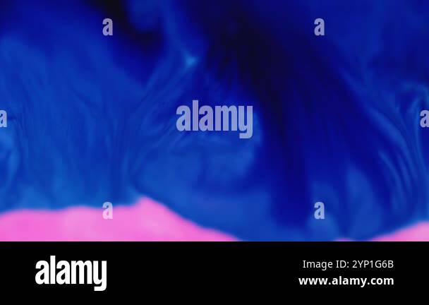 Color gel drip. Paint mix. Defocused vivid pink blue pigment ...