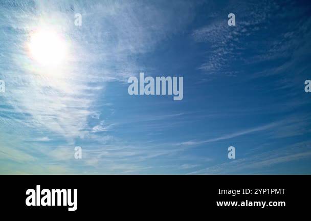 Sky timelapse. Cumulonimbus cloud movement. Moving clouds and sun. 4K ...