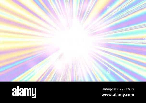 Abstract Loop animation of beautiful center blue shine light ray ...