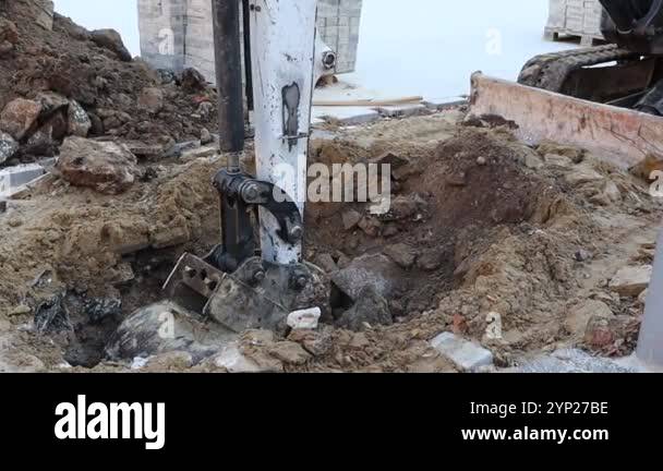 Manual worker working construction site development digging Stock ...