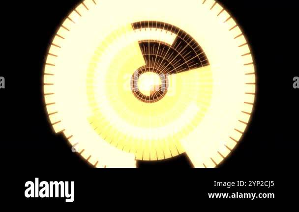 HUD Arc Audio Equalizer Radial Grids Yellow VJ Loop Animation 03 Stock ...