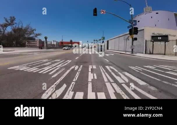 Hollywood Blvd Westbound 02 Front View at 101 Freeway Driving Plate ...