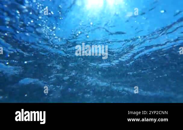 Blue Underwater Ocean Sunlight Slow Motion x4 Filmed at 120fps Stock ...