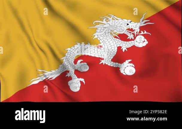 Bhutan Waving Flag, Bhutan Flag, Flag of Bhutan Waving Animation ...