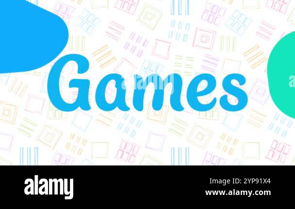 Games text written over animated background with blue and turquoise ...