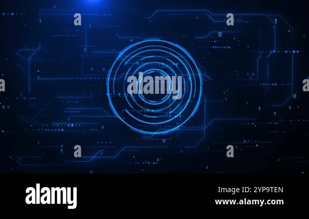 Cyberspace And Technology Concept Virtual Circuit Hologram UI HUD screen tech system innovation ...