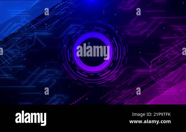 Cyberspace And Technology Concept Virtual Circuit Hologram UI HUD screen tech system innovation ...