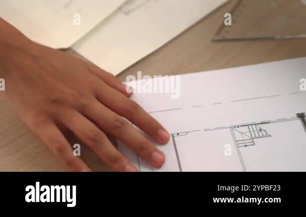 Video of clever architect or smart engineer using measurement and ...