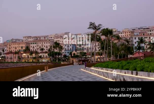 descend approach of Kiss Bridge in Sunset Town, Phu Quoc, Vietnam, with ...