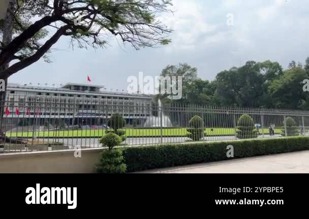Frontal perspective of Independence Palace or Reunification Palace Dinh ...