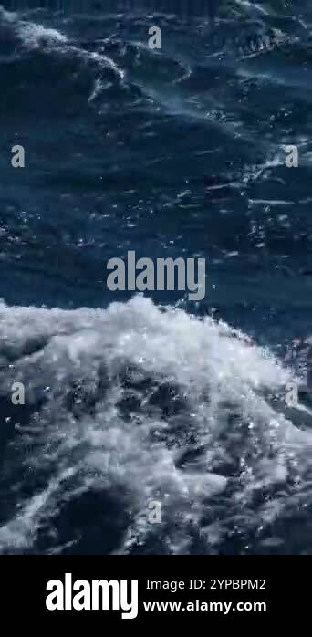 waves from the ship Sailing boat at sea. View from the deck of the ...