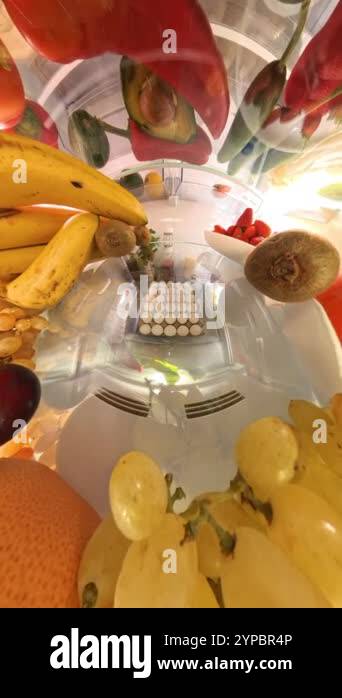 Vertical video. A zoomed perspective with wide-angle distortion inside ...