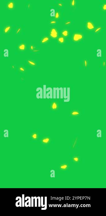 4K vertical loop of particle animation of golden heart shape with ...