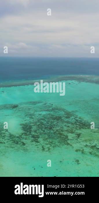Coral reef and atoll with turquoise water. Seascape. Balabac, Palawan ...