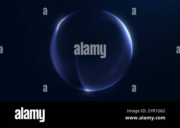 Navy blue shimmering energy sphere of glowing liquid particles and ...