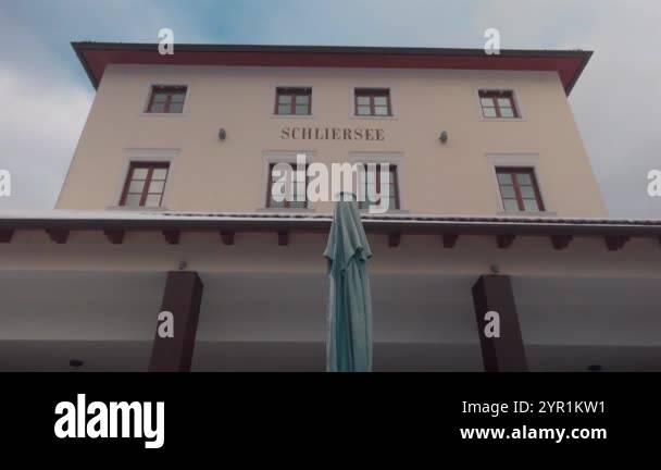 Schliersee railway station in winter with snow in Bavaria, Germany ...