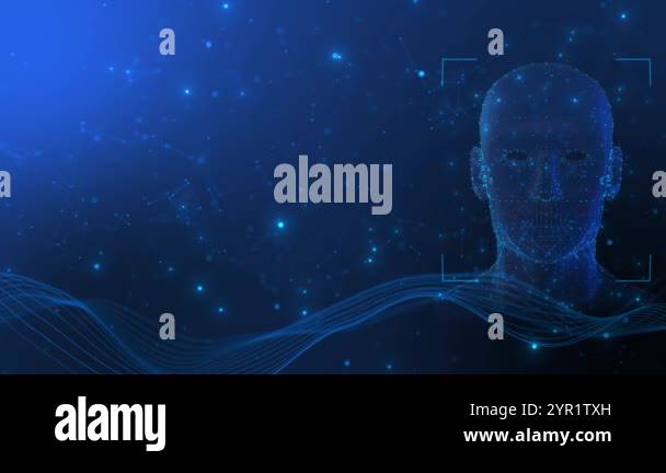 Digital brain scan merging human ai brain network circuit hologram. AI ...