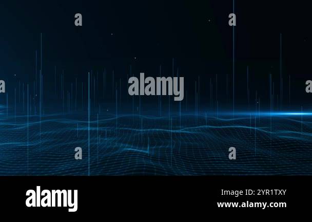 Digital Cyber data waves digital space network surface abstract data ...