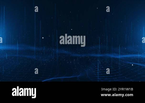 Digital cyber wave matrix Technology cyberspace data flow, blue glowing grid Business corporate ...