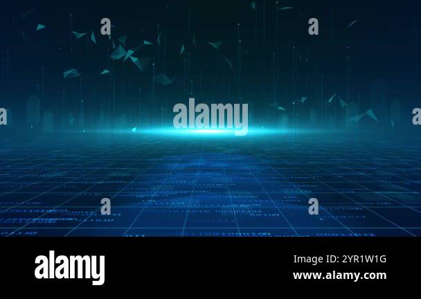 Digital Cyber Big Data Flow Particles Bokeh. Neural Network. AI ...