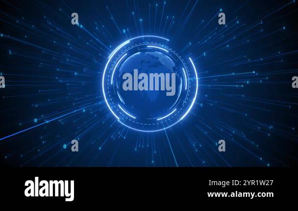 Technology Network Data Connection, Future innovation digital matrix ...