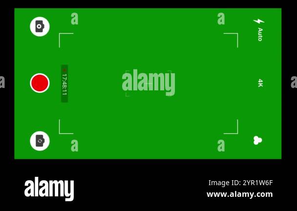 Smartphone video camera frame grid recording screen overlay on black ...