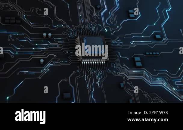 AI artificial intelligence cyber innovation cyberpunk data mining circuit board lines deep ...