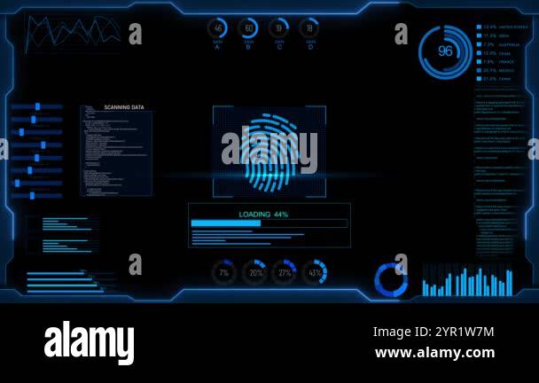 Finger scan circuit board Id authorization check. Verification Identity ...