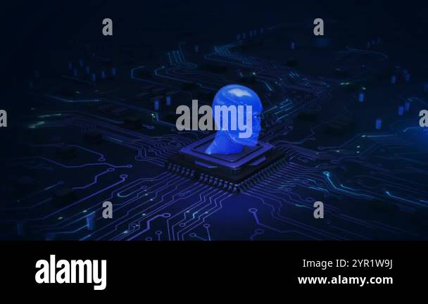 Ai artificial intelligence Futuristic processor motherboard AI data ...