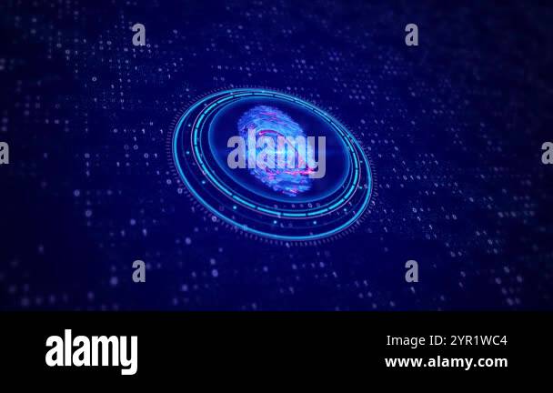 Tech World Digital Fingerprint Id Interface Intricate Circuit Board Cybersecurity System Data