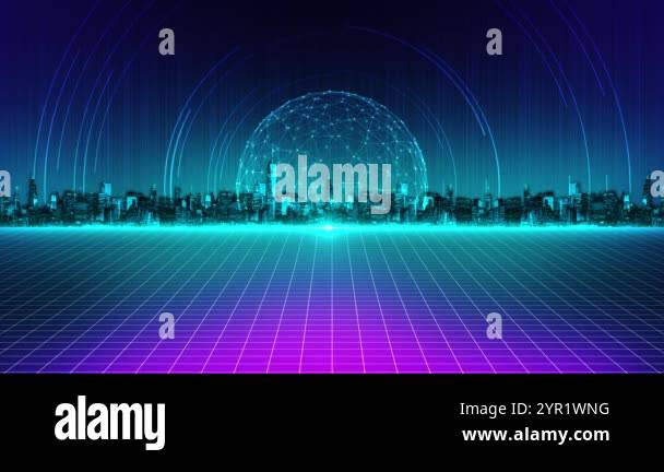 Digital Metaverse Matrix cyberspace Technology cyber grid. Deep space ...