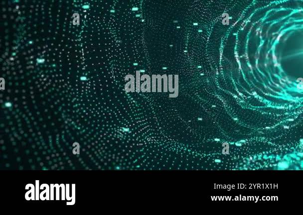 Animated dot wave. Abstract digital particle wave. Technology ...