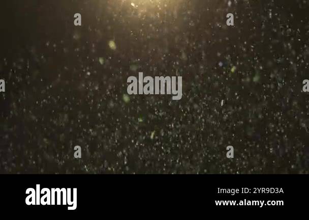 Tiny sparks randomly flying from top in the air, empty space template ...