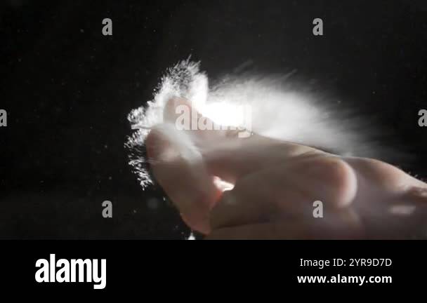 Tiny dust randomly flying in the air, empty space template for objects ...